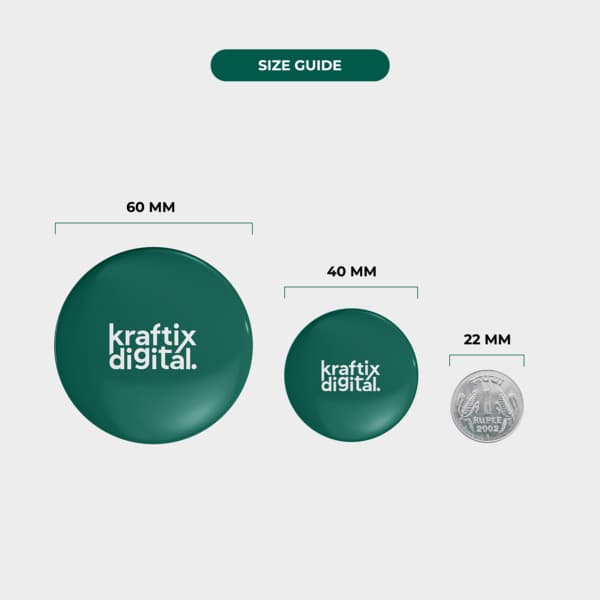 Custom Button Badges with Pin | Print Your Logo Online