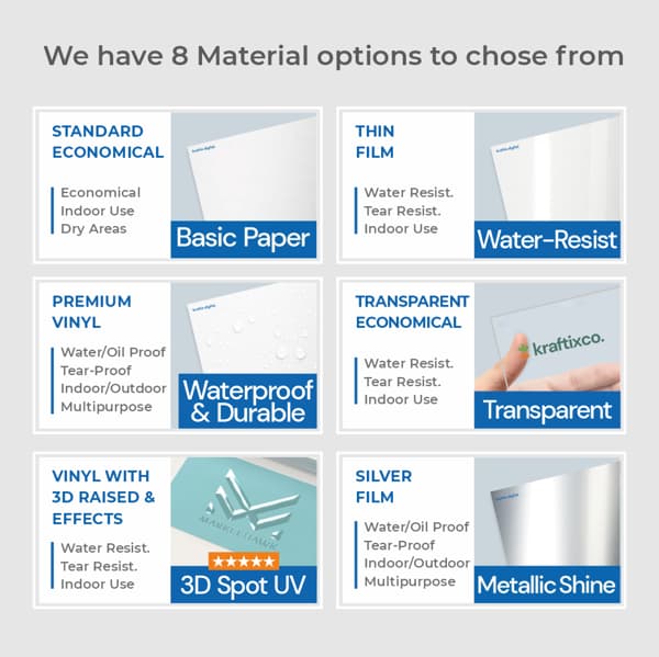 Custom Sticker Material Sample Kit | See & Feel The Quality