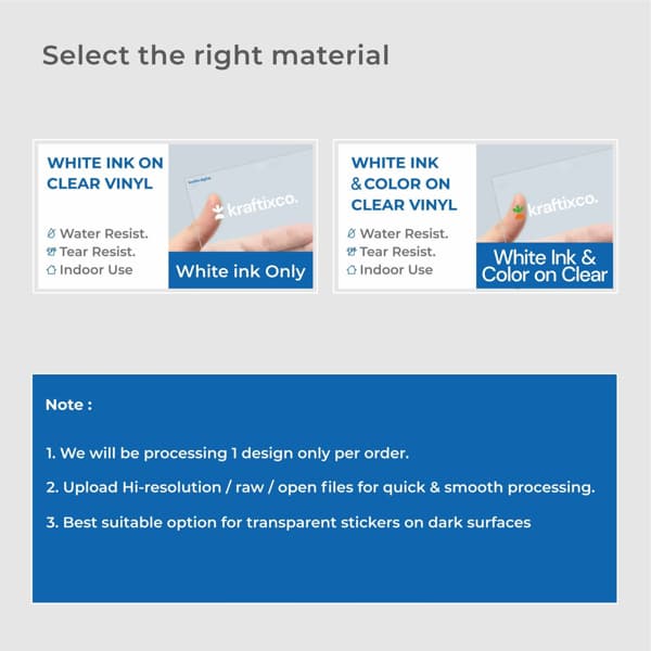 Transparent White Ink Stickers - Enhance Your Design | Kraftix Digita