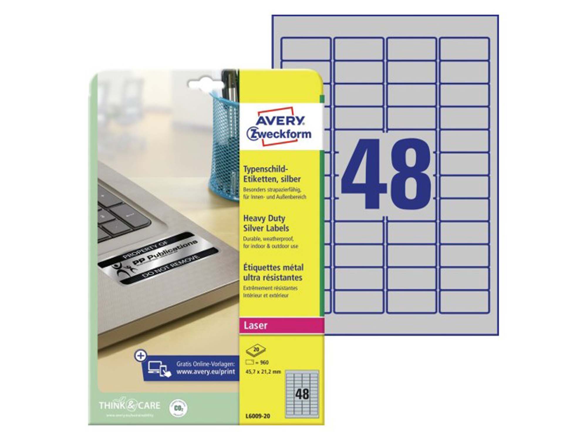 Heavy Duty Silver Labels (L6009-20) - Label Store