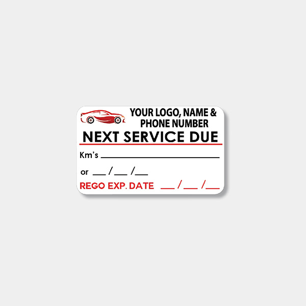 Car Service Labels - Tenacity Design Pty Ltd