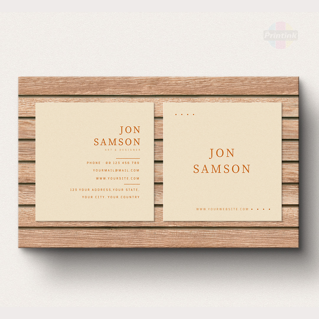 Sq. Kraft Board Business Card - THE PRINTINK
