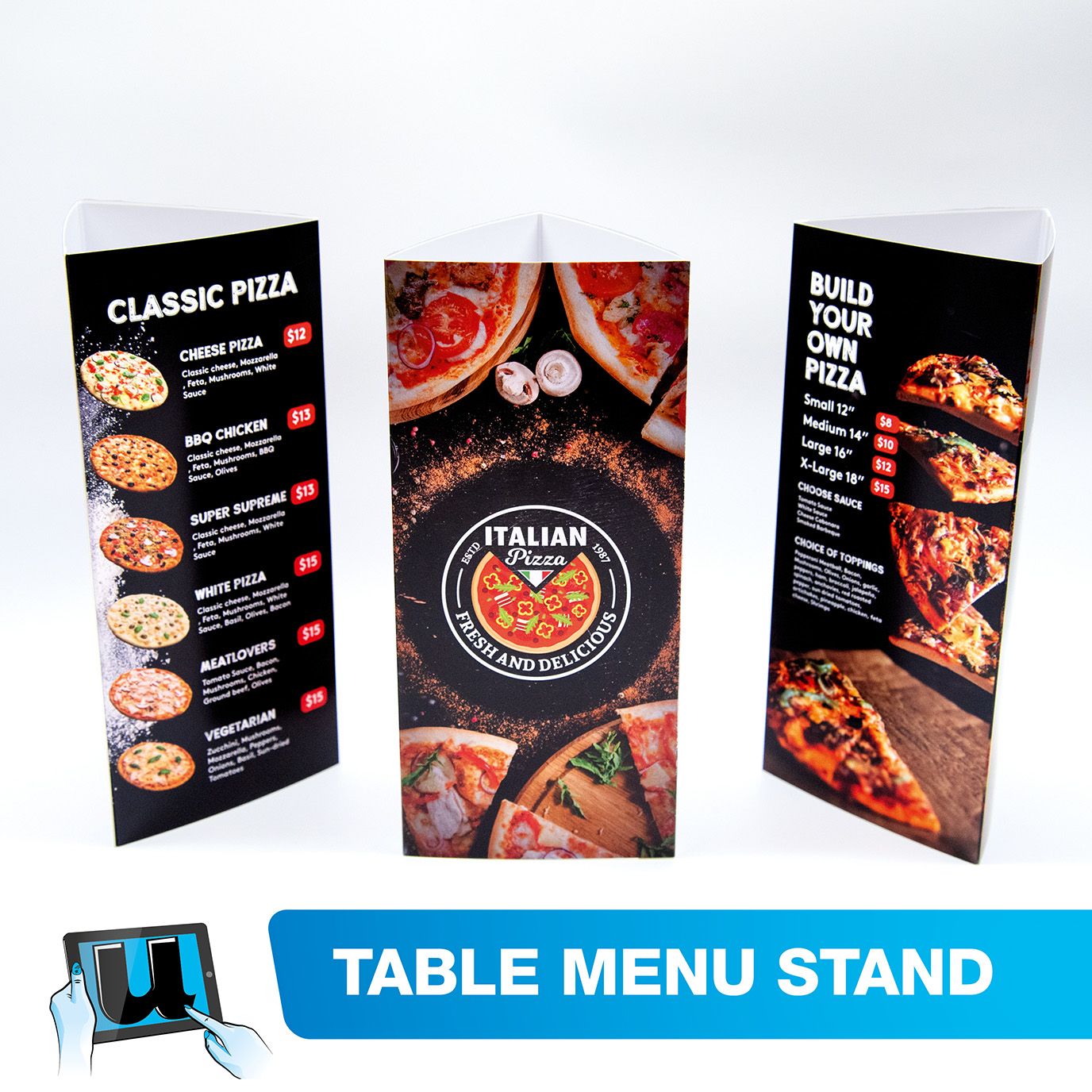 Explore Custom Table Menu Stands Templates & Personalize Instantly
