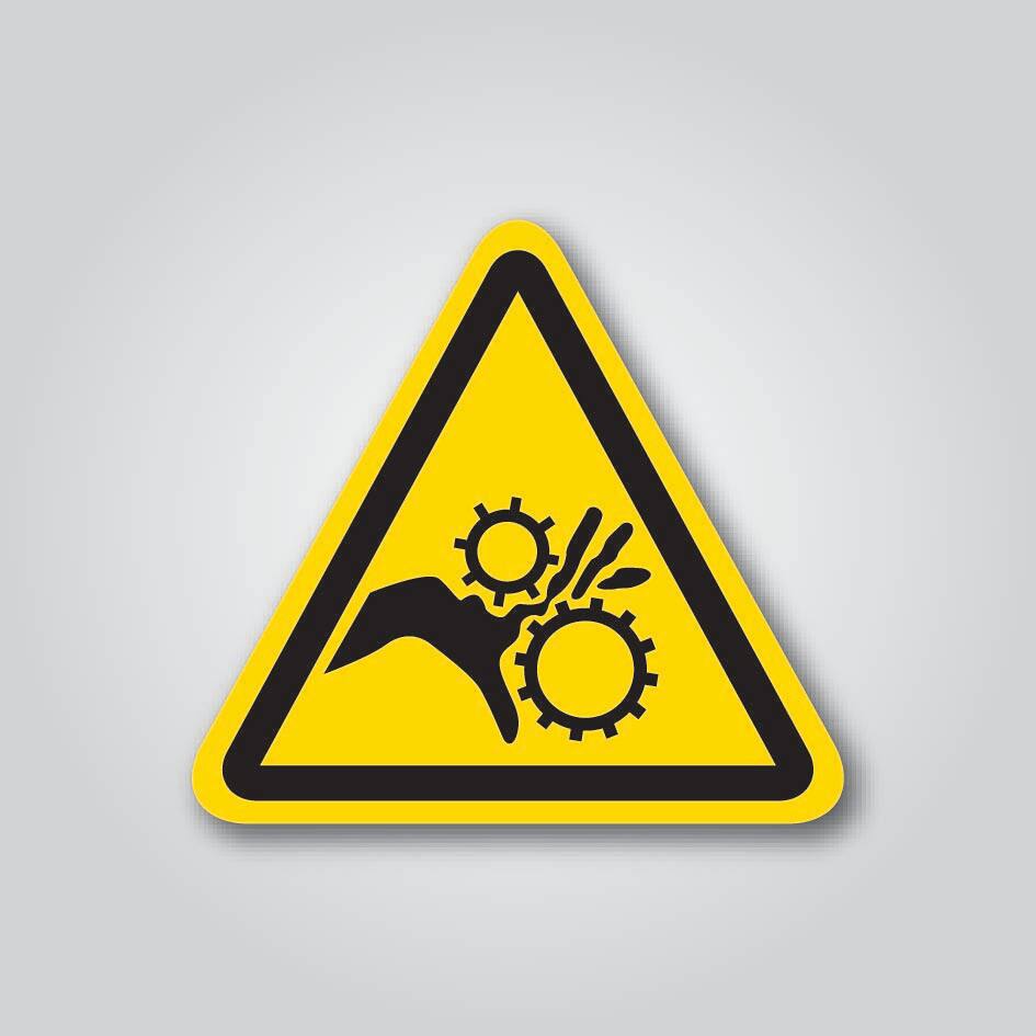 Hand Entanglement Warning Symbol Label - Wadsworth Graphics Pte Ltd
